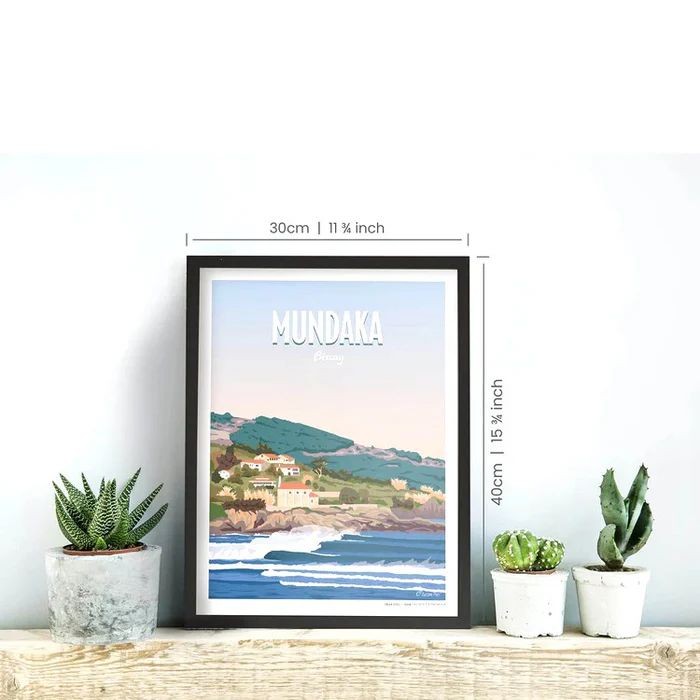 Dream Spot Surf Mundaka – affiche surf encadrée spot mythique | Loisirs ...