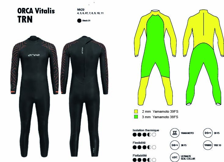 Combinaison Orca Vitalis TRN Openwater - Parfaite pour Nageurs ...